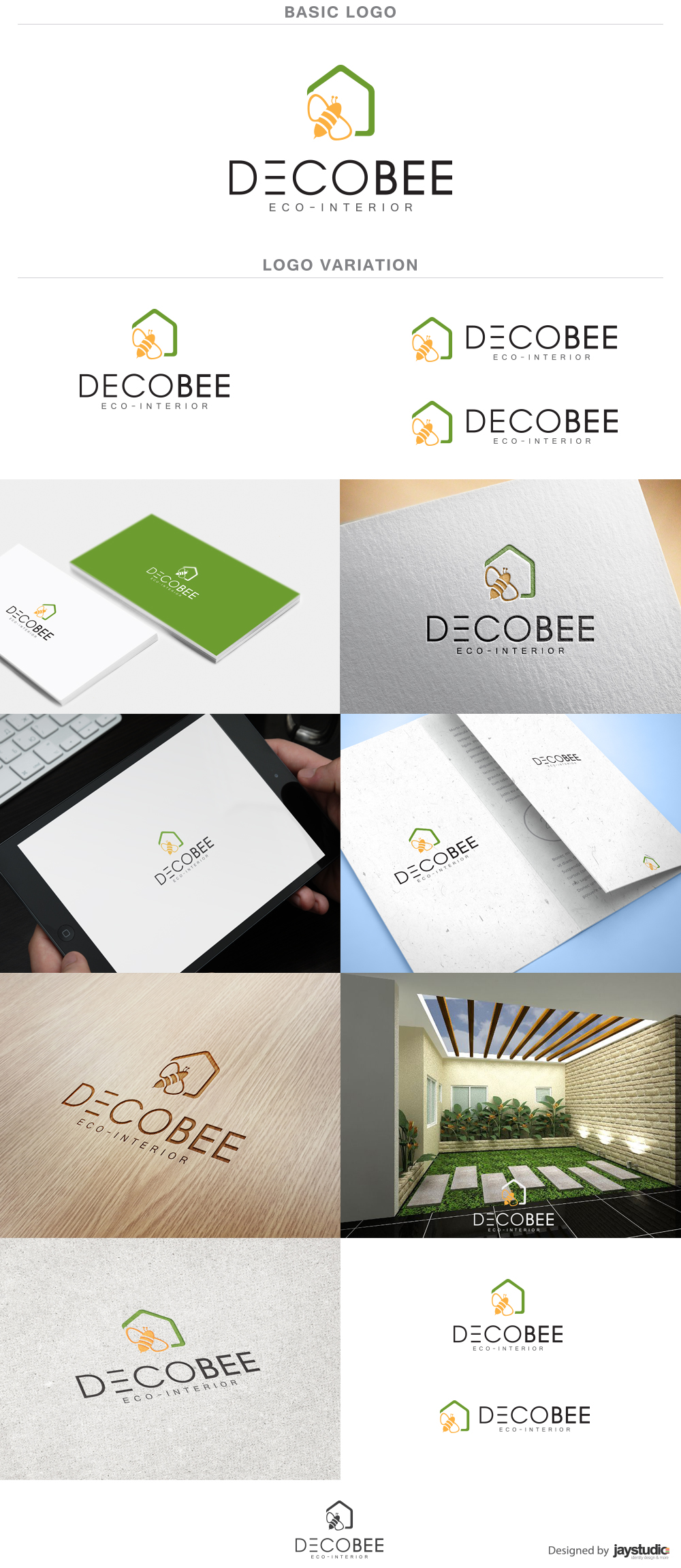 DECOBEE 친환경 인테리어 시공 브랜드 로고 | DECOBEE | 디자인 의뢰는 라우드소싱